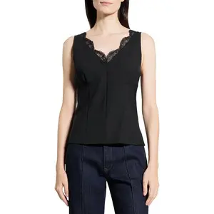 Theory Lace Trim Virgin Wool Blend Top