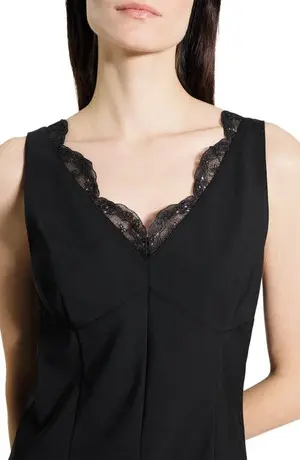 Theory Lace Trim Virgin Wool Blend Top