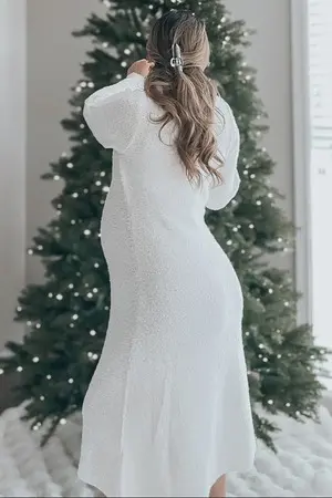 PINKBLUSH Turtleneck Bell Sleeve Sweater Dress