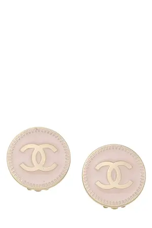 Chanel Vintage Acrylic 'cc' Clip-on Earrings - Pink