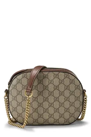Gucci Original Gg Supreme Canvas Chain Crossbody - Brown