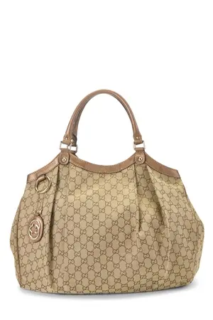Gucci Original Gg Canvas Lurex Sukey Tote - Brown