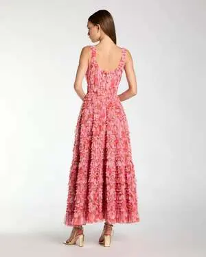Mac Duggal Floral Printed Ruffle Maxi Dress