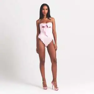 SKIMS Stretch Satin Tie Front Teddy - Halite