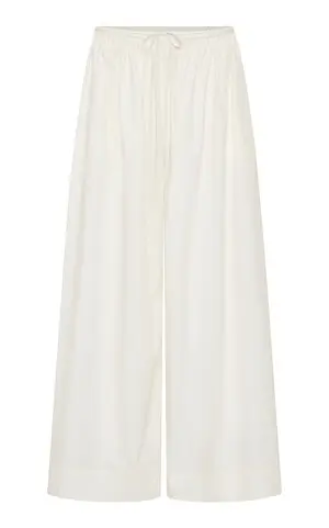 ST. AGNI Cotton Wide Leg Pants - White