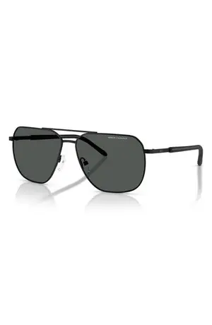 Armani Exchange 59mm Pilot Sunglasses - Matte Black/dark Grey