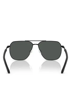 Armani Exchange 59mm Pilot Sunglasses - Matte Black/dark Grey