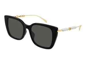 Gucci Square Frame Sunglasses - Black Gold Grey/grey (gg1971sa/001)