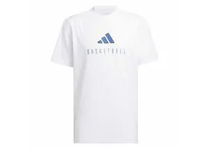 Adidas Worldwide Hoops Logo Performance Graphic Tee Shirt