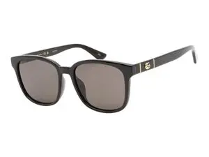 Gucci Rectangular Full Rim Sunglasses - Black/grey (gg0637sk/001)