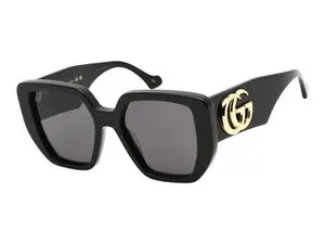 Gucci Rectangular Full Rim Sunglasses - Black/grey (gg0956s/003)