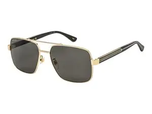 Gucci Rectangle Frame Sunglasses - Gold Crystal/grey (gg0529s/001)