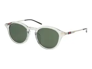 Gucci Round Frame Sunglasses - Grey Silver Green/green (gg1890sa/003)