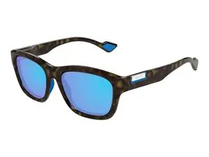 Gucci Rectangular Full Rim Sunglasses - Havana Havana Blue/mirror (gg1630s/002)