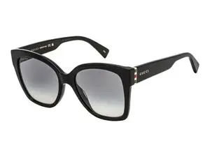 Gucci Rectangular Full Rim Sunglasses - Black/grey (gg0459s/001)