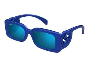 Gucci Rectangular Sunglasses - Blue Blue Blue/mirror (gg1325s/010)