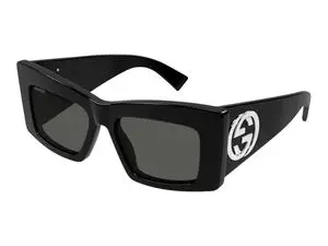 Gucci Rectangular Full Rim Sunglasses - Black/gray (gg1842s/001)