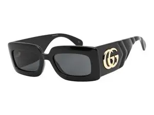 Gucci Rectangular Full Rim Sunglasses - Black/grey (gg0811s/001)