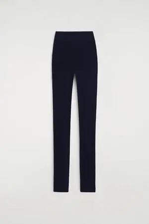Cos Seamless Merino Wool Leggings - Navy