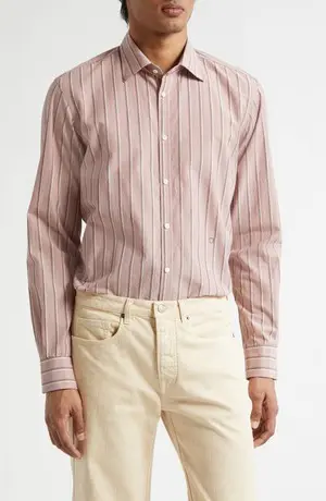 Massimo Alba Genova Stripe Cotton Button-up Shirt