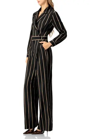 IVONNE Striped Jumpsuit With Pockets