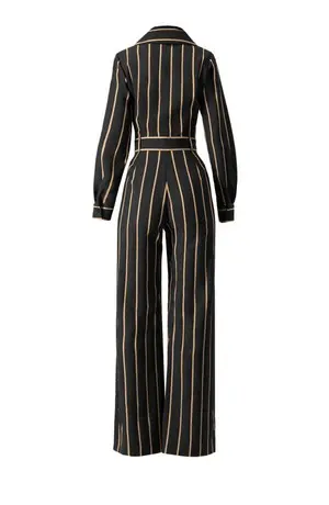 IVONNE Striped Jumpsuit With Pockets