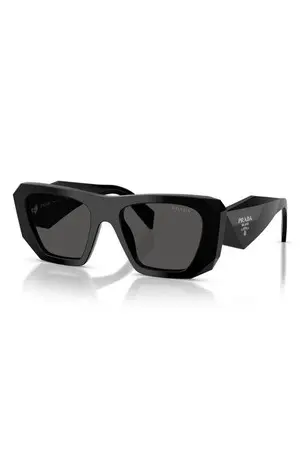 Prada 53mm Square Sunglasses - Black/dark Grey