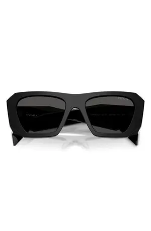 Prada 53mm Square Sunglasses - Black/dark Grey