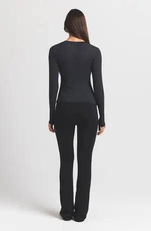 SKIMS Sheer Modal Henley - Onyx