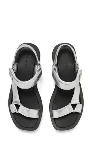 Tory Burch Mellow Platform Sandal - Silver/perfect Black