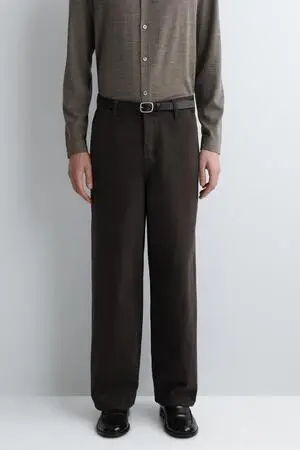 Cos Wide-leg Denim Pants - Brown