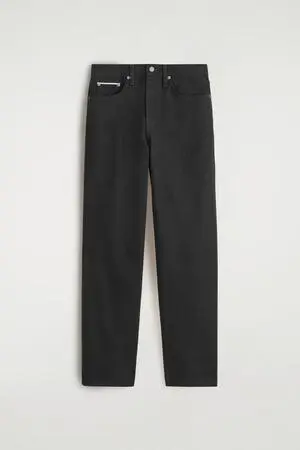 Cos Rider Raw Selvedge Relaxed-fit Straight-leg Jeans - Black