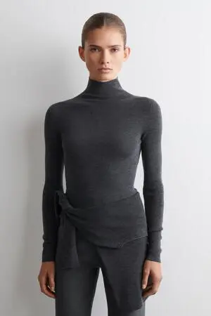 Cos Seamless Merino Wool Turtleneck Top