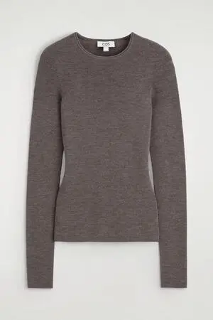 Cos Seamless Merino Wool Long-sleeved Top - Brown