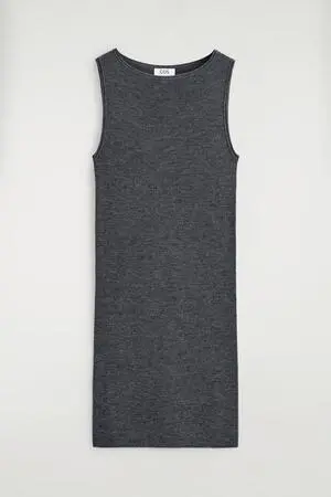 Cos Seamless Merino Wool Mini Dress - Gray