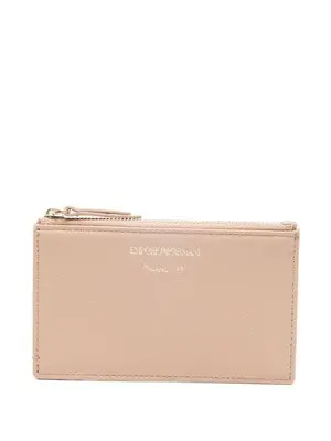 Emporio Armani Leather Card Case - Beige