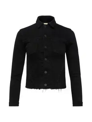 L'Agence Janelle Raw-cut Denim Jacket - Black