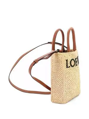 Loewe A5 Tote Raffia And Leather Crossbody Bag - Neutrals