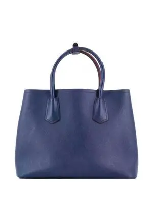 Prada Cuir Double Saffiano Leather Medium Tote Bag - Blue