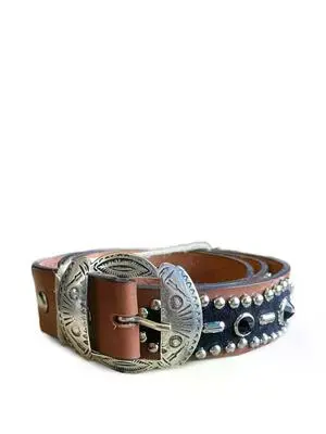 FORTELA Studded Leather Belt - Brown