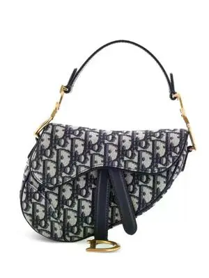 Dior Saddle Handbag Oblique Canvas Mini - Blue