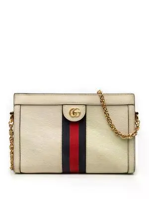 Gucci 2016-2026 Small Calfskin Ophidia Chain Crossbody Bag - White