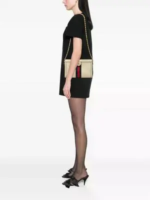 Gucci 2016-2026 Small Calfskin Ophidia Chain Crossbody Bag - White