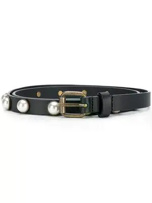 Philosophy Di Lorenzo Serafini Thin Buckle Leather Belt - Black