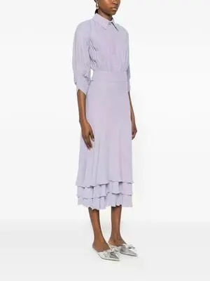 Elisabetta Franchi Ruffled-hem Belted Dress