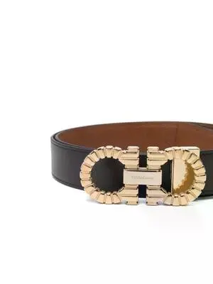 FERRAGAMO Logo-plaque Leather Belt