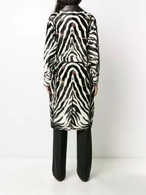 TOD'S Zebra Print Calf Hair Trench Coat