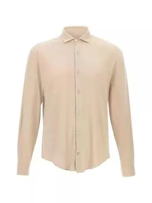 Eleventy Double-button Collar Shirt - Neutrals