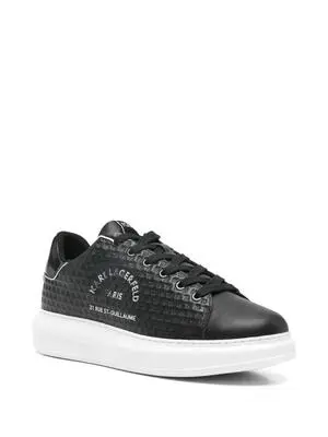 Karl Lagerfeld Kpri Microgram-pattern Sneakers - Black