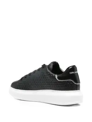 Karl Lagerfeld Kpri Microgram-pattern Sneakers - Black